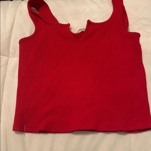 Tops | Red Fitted Crop Tank | Poshmark